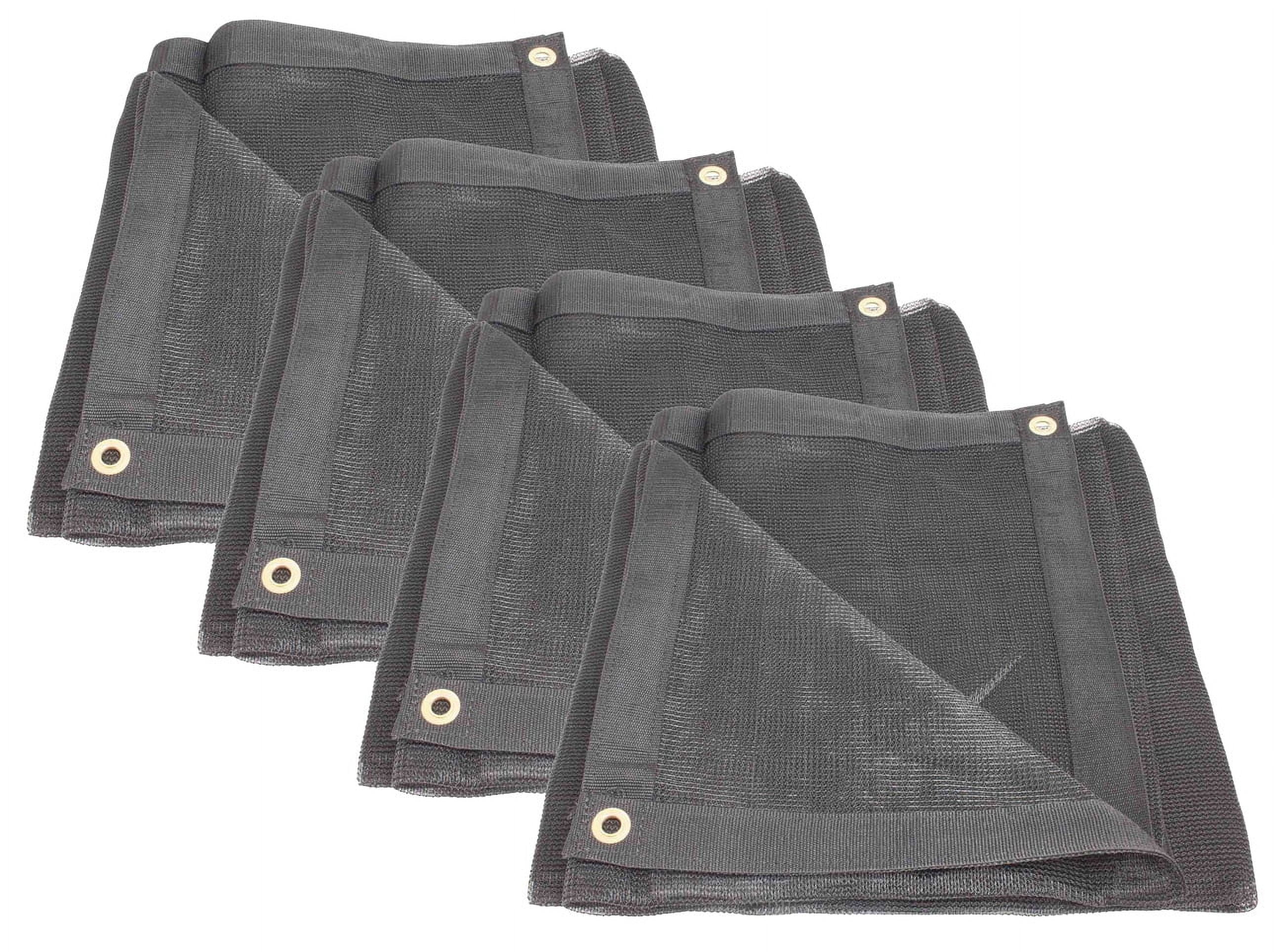 (4 Pack) 6'x8' Black 70% Shade Mesh Tarp for Outdoor w/ Grommets - 6 Oz ...