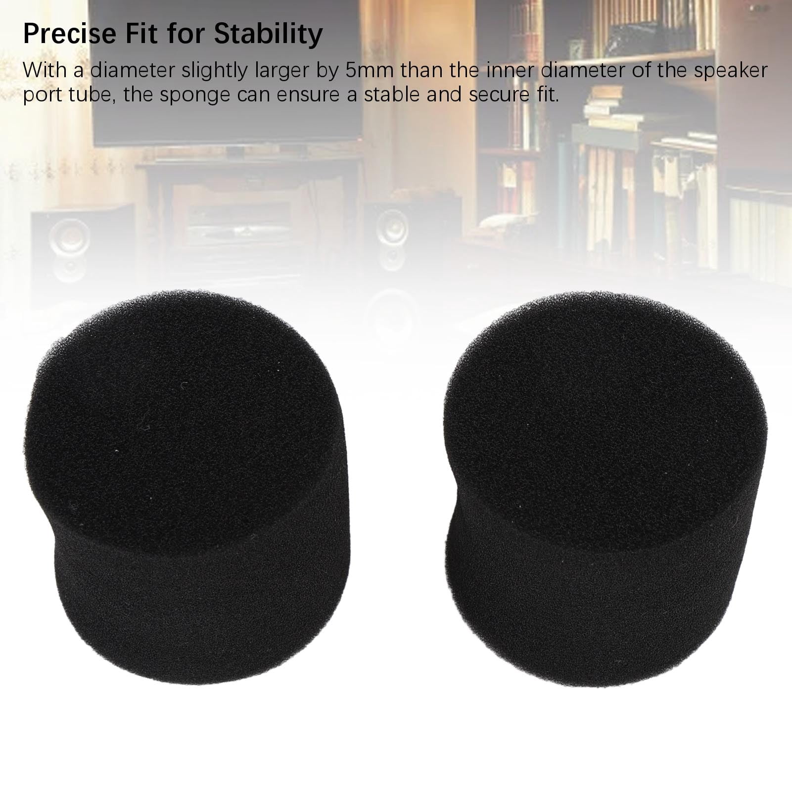 4 Pack 60mm x 50mm Bass Speaker Port Tube Sponges for Cabinet Outlet ...