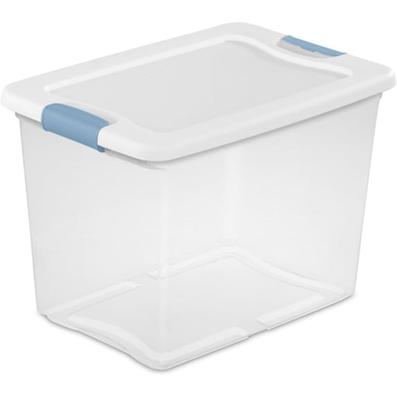 4-Pack 64 Quart Clear Stackable Storage Bins with Latching Lid, Large ...