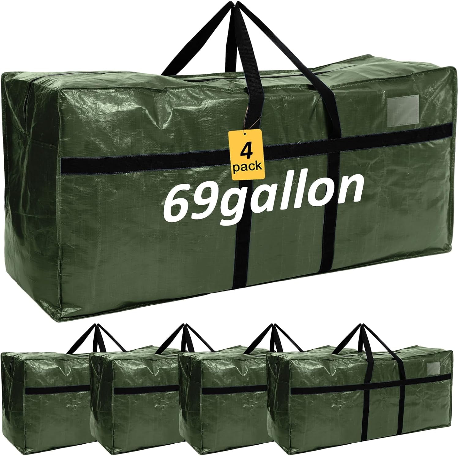 4 Pack 69 Gallon Extra Large Storage Bags XXL Moving Bag with Zipper ...