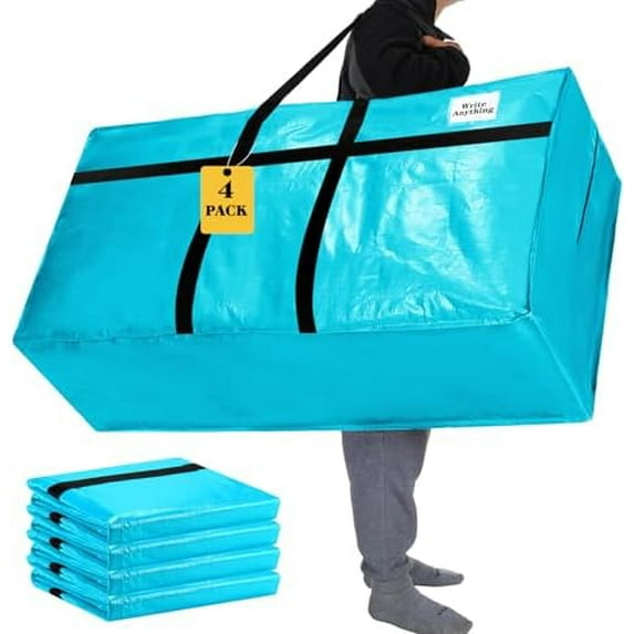 4 Pack 69 Gallon Extra Large Storage Bags XXL Moving Bag with Zipper ...