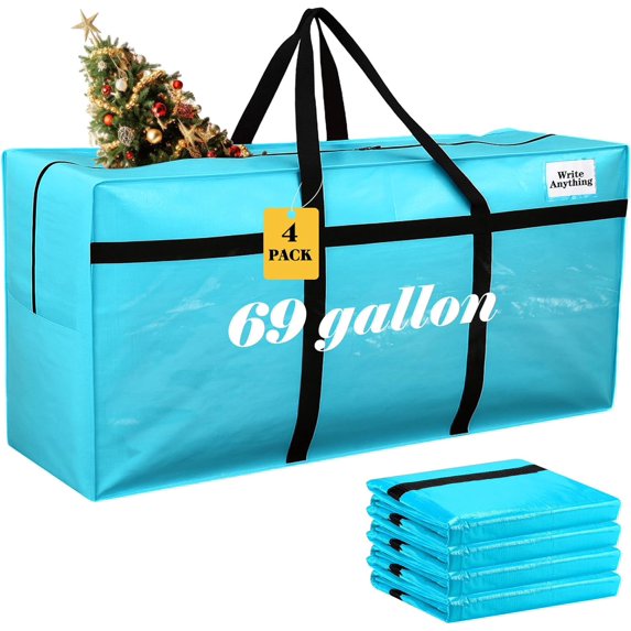 4 Pack 69 Gallon Extra Large Storage Bags XXL Moving Bags with Zipper ...