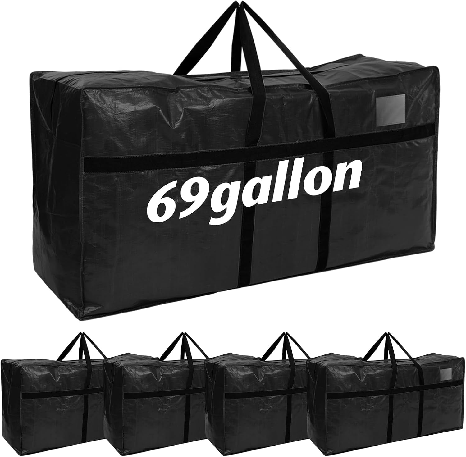 4 Pack 69 Gallon Extra Large Storage Bags XXL Moving Bags with Zipper ...