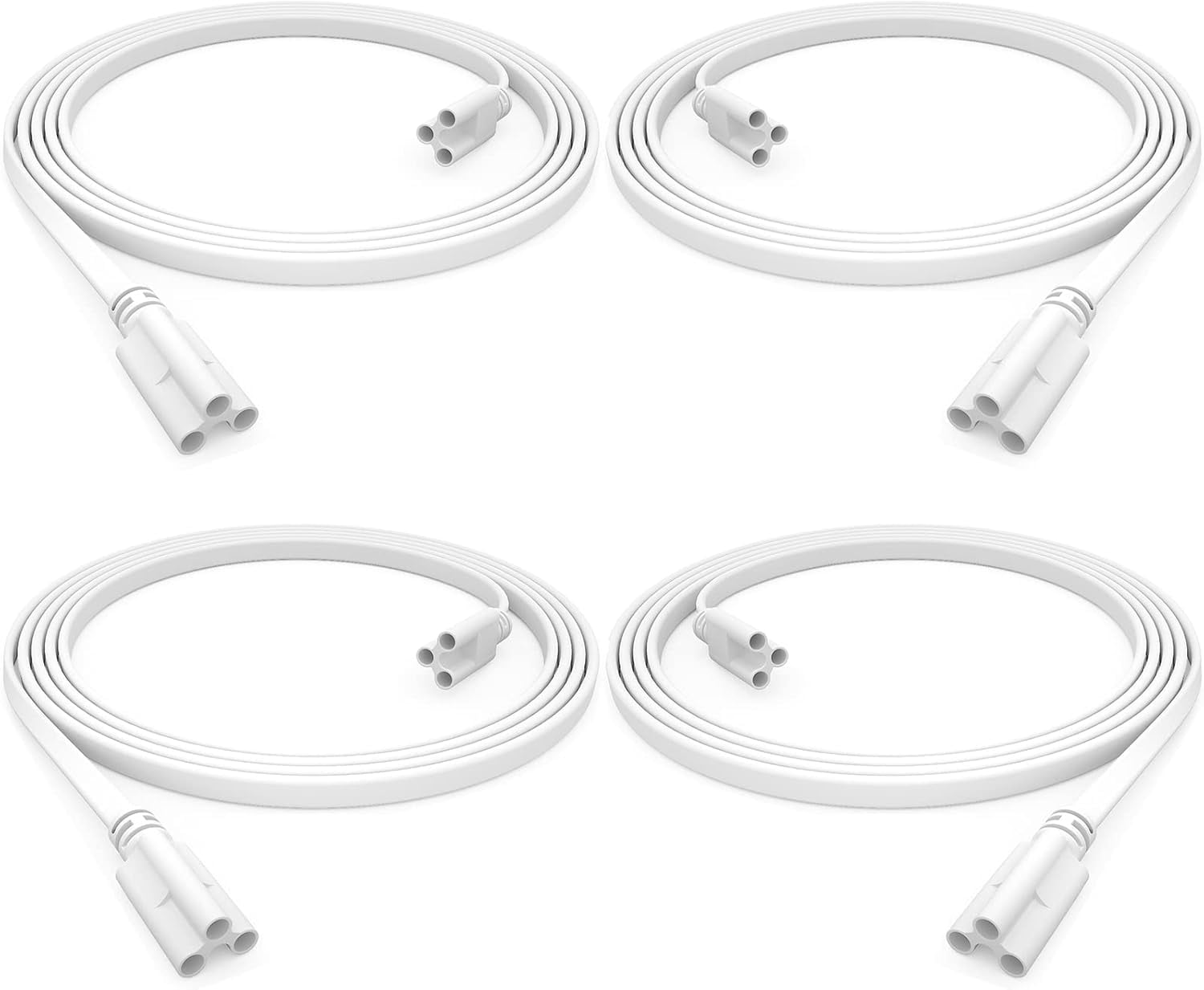 (4-Pack) 6FT T5 T8 LED Shop Light Connecting Wire, Dual-Ended Linkable Cable Cords for LED Tube ...