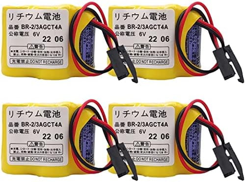 4-Pack 6V 4400mAh BR-2/3AGCT4A Replacement Battery for FANUC A98L-0031-0025 / A06B-6114-K504 CNC ...
