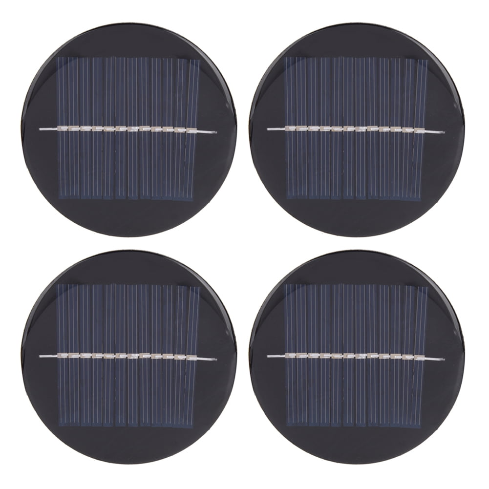 4-Pack 6V Polycrystalline Silicon DIY Safety Round Solar Panel for ...
