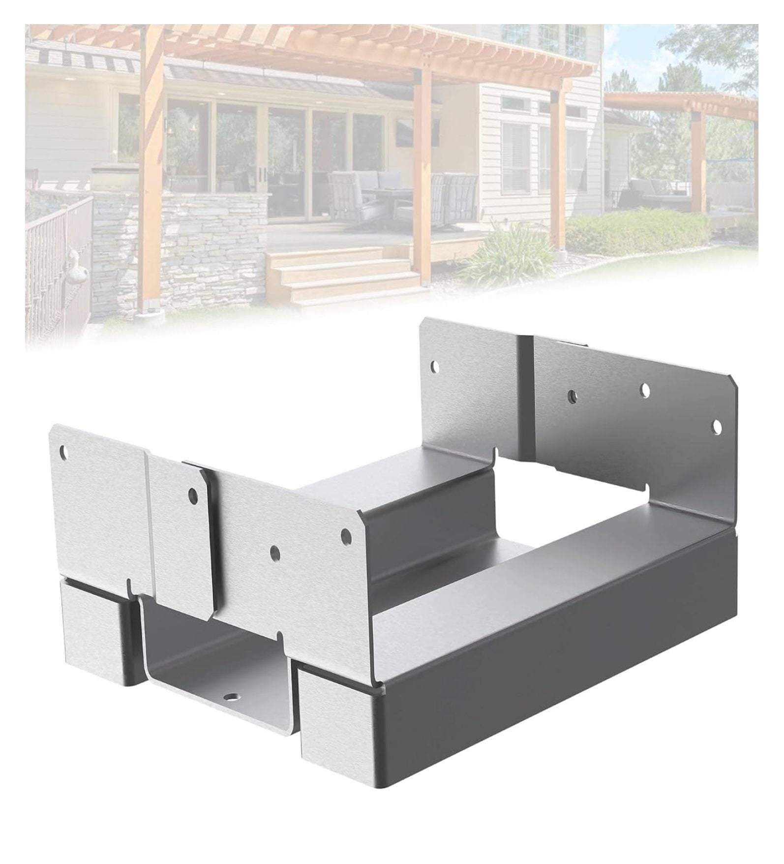 4-Pack 6x6 Post Bases for Concrete - Heavy Duty Galvanized Brackets ...