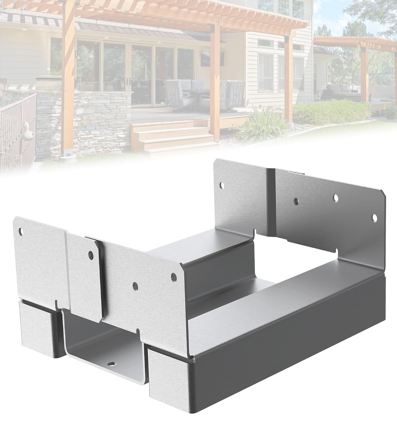 4-Pack 6x6 Post Bases for Concrete - Heavy Duty Galvanized Brackets ...