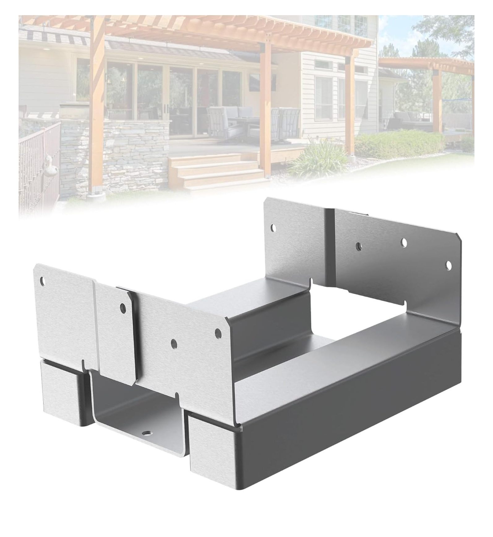 4-Pack 6x6 Post Bases for Concrete - Heavy Duty Galvanized Brackets ...