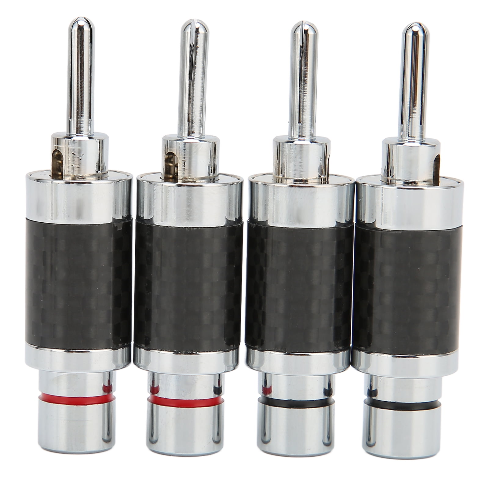 4-Pack 7.5mm Banana Plugs, Open Screw Type Connector with Dual Fixing ...