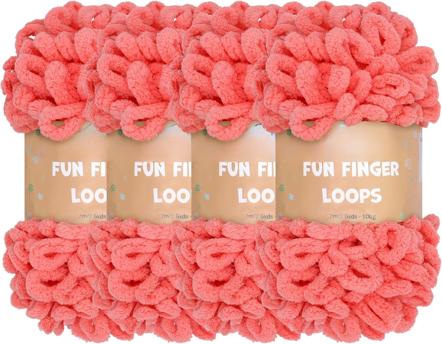 4 Pack (7.6 yds,3.5 oz Each Skein) Bulky Loop Yarn for Finger Knitting ...