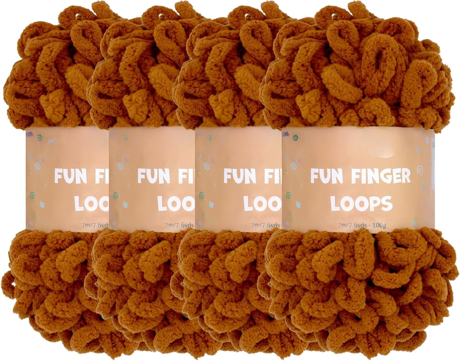 4 Pack (7.6 yds,3.5 oz Each Skein) Bulky Loop Yarn for Finger Knitting ...