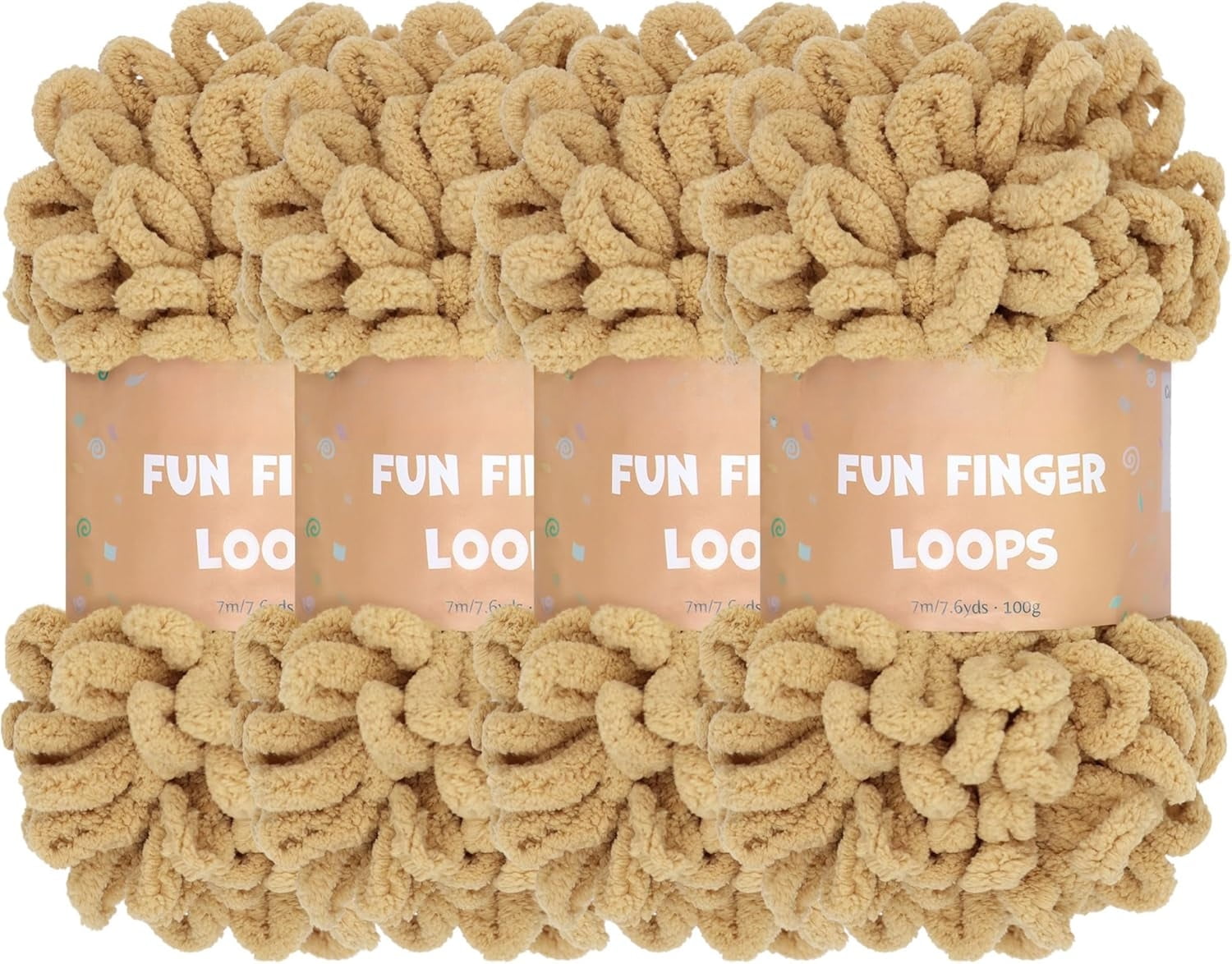 4 Pack (7.6 yds,3.5 oz Each Skein) Bulky Loop Yarn for Finger Knitting ...