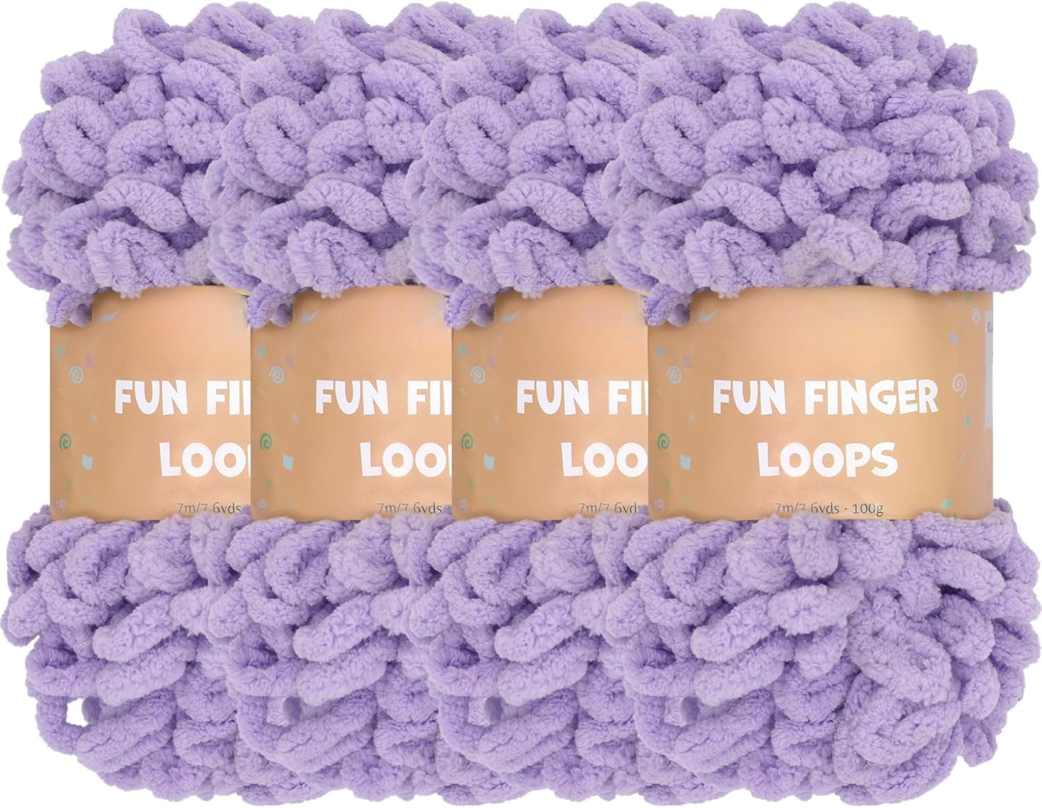 4 Pack (7.6 yds,3.5 oz Each Skein) Bulky Loop Yarn for Finger Knitting ...