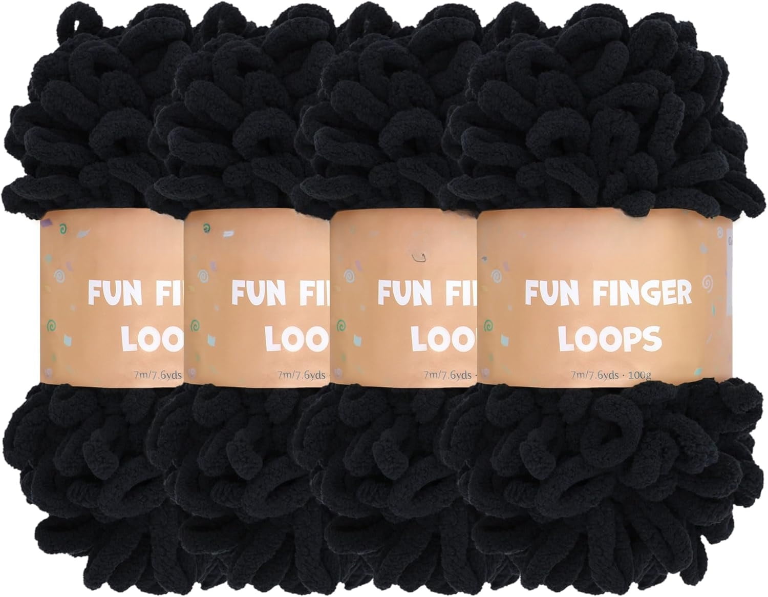 4 Pack (7.6 yds,3.5 oz Each Skein) Bulky Loop Yarn for Finger Knitting ...