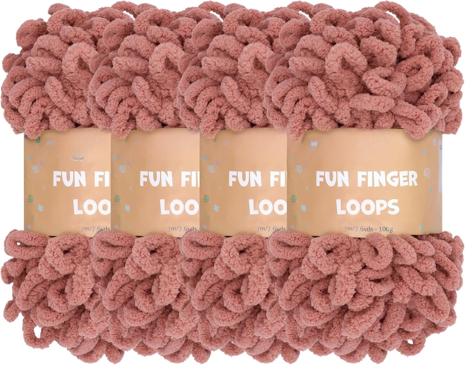 4 Pack (7.6 yds,3.5 oz Each Skein) Bulky Loop Yarn for Finger Knitting ...