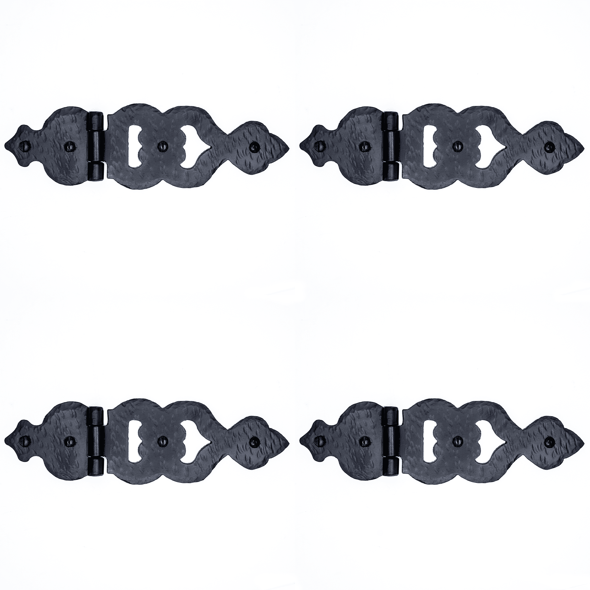 4 Pack 7.75 inch Decorative Hinges Black Wrought Iron Hinges Decorative ...
