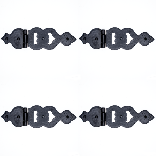 4 Pack 7.75 inch Decorative Hinges Black Wrought Iron Hinges Decorative ...