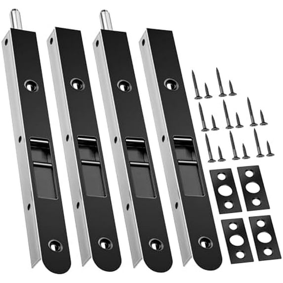 4 Pack 7 Inch Flush Bolt for Double Door, Heavy Duty Chrome Plating ...