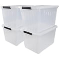 4 Pack 70Qt Clear Stackable Storage Bins with Lid, Nestable Plastic ...
