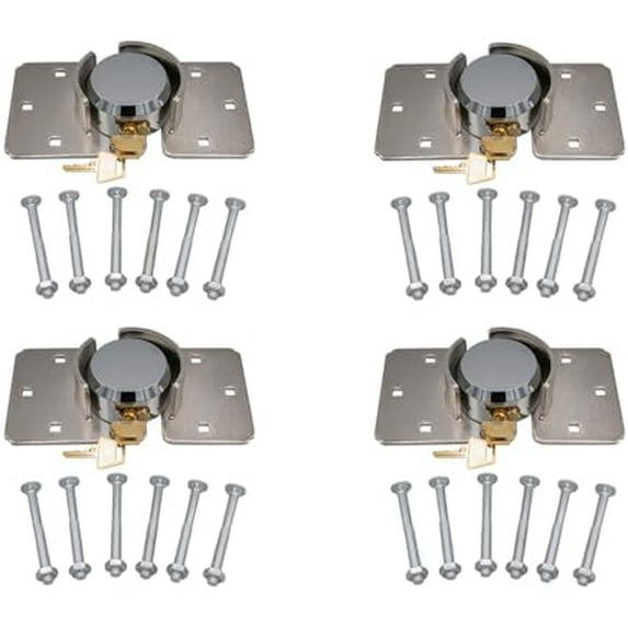 4 Pack 73mm Hidden Shackle Padlock & Hasp with Keyed Alike 2 Keys ...