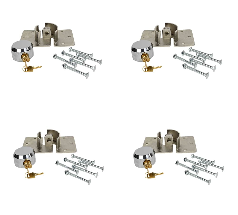 (4 Pack) 73mm Hidden Shackle Padlock & Hasp w/Keyed Differently - Heavy ...