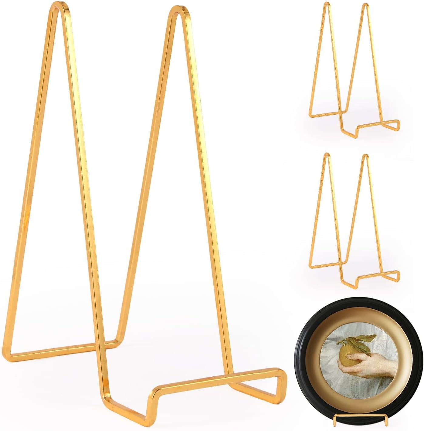 4 Pack 8.5 Inch Gold Plate Stands Square Tabletop Easel Display Stand ...