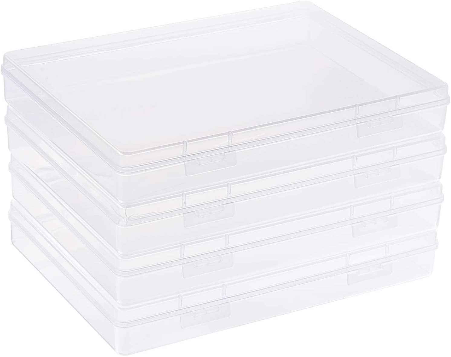 4 Pack Large Rectangle Clear Plastic Storage Containers Large Box Case ...