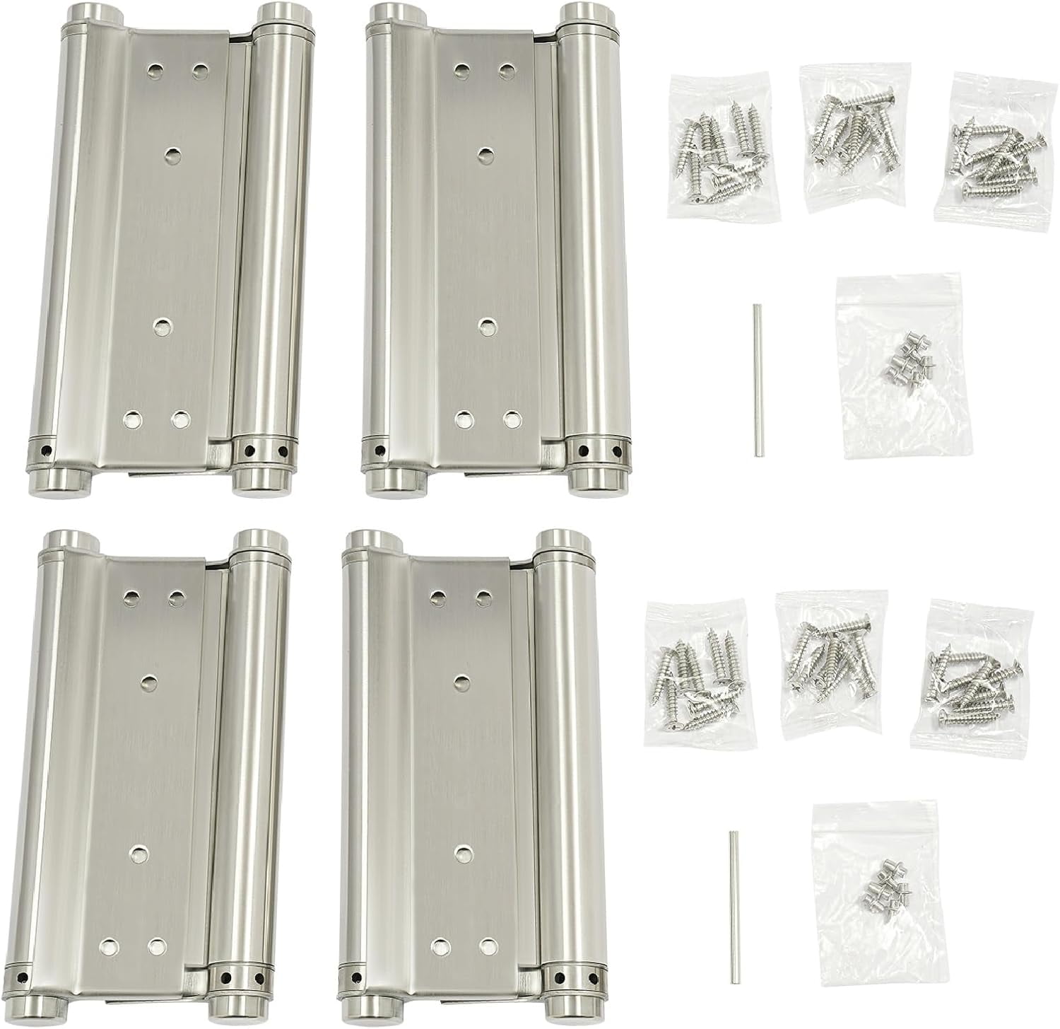 4 Pack 8" Double Action Spring Hinges, Self Closing Door Hinges for ...