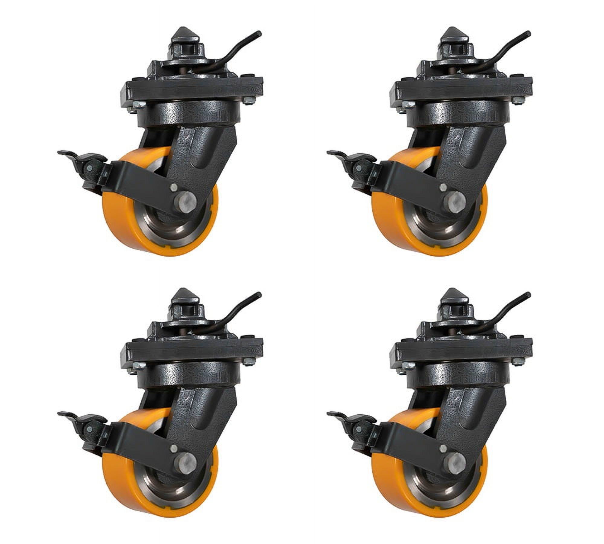 (4 Pack) 8" ISO Shipping Container Caster Wheel with Brakes - 5 Ton ...