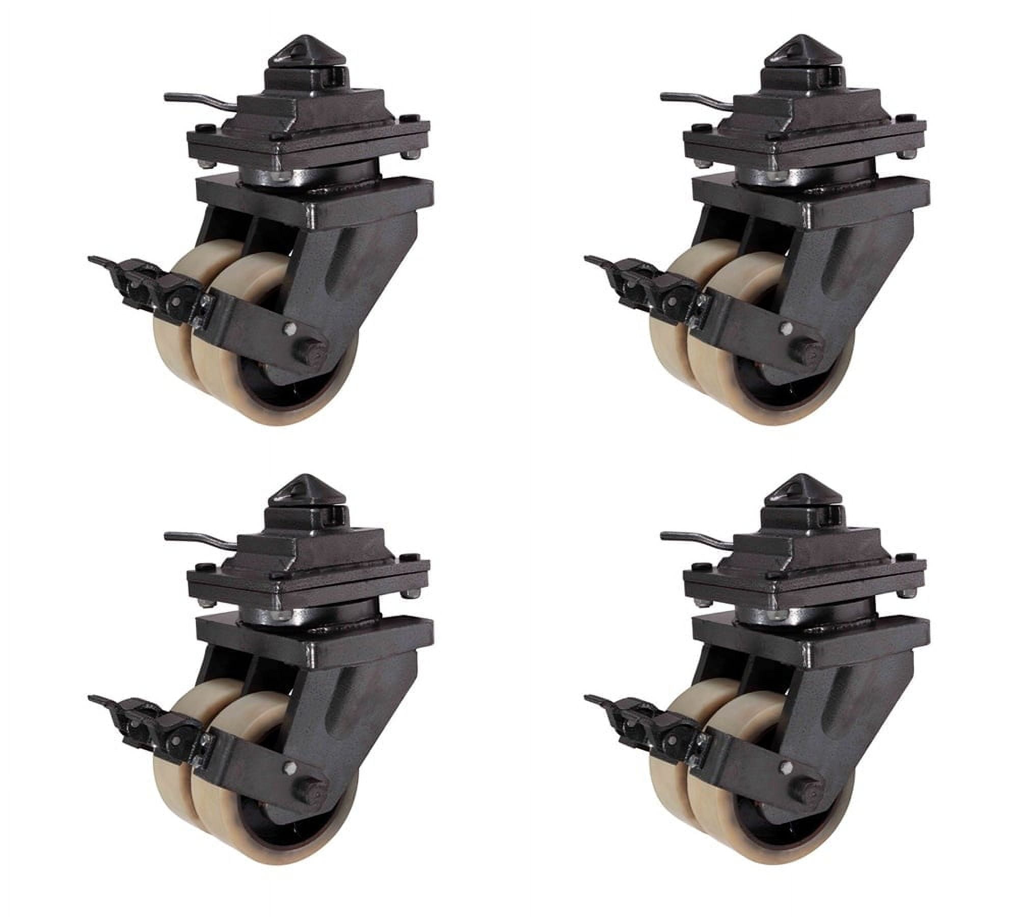 (4 Pack) 8" ISO Shipping Container Double Caster Wheels with Brakes - 5 ...