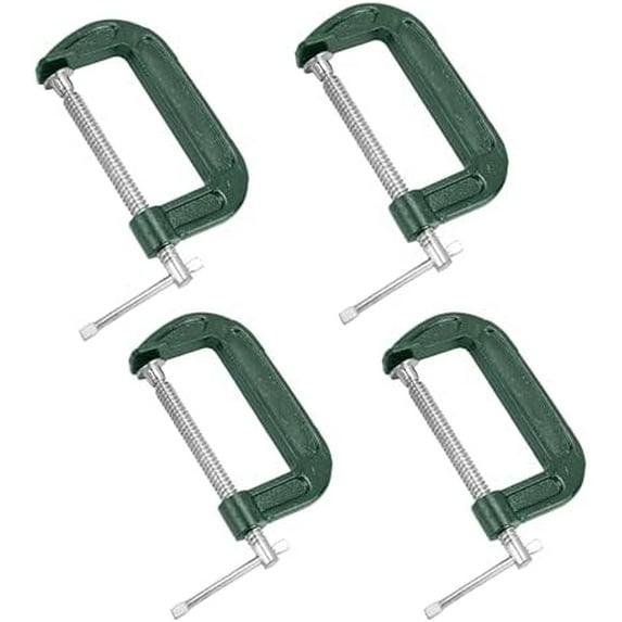 4 Pack 8 Inch C Clamp, Heavy Duty Steel C Clamps Set, Green Industrial ...