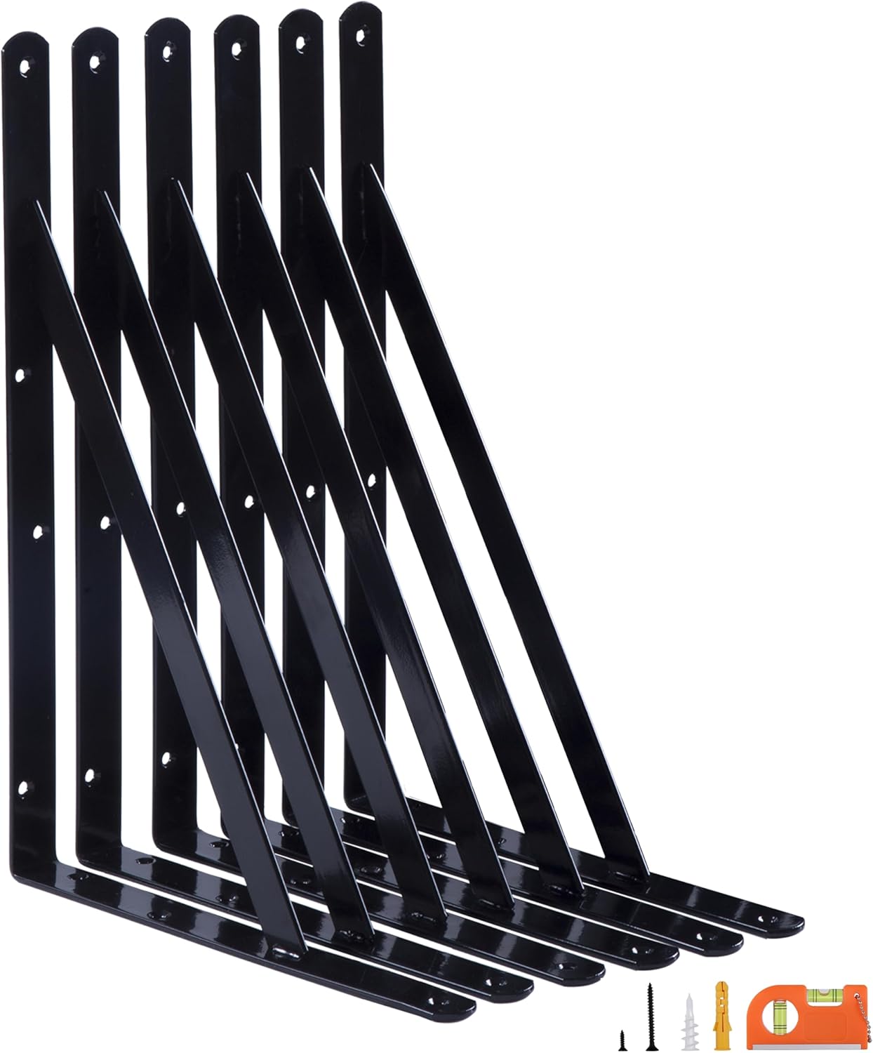 4-Pack 8 Inch Heavy Duty Shelf Brackets, Large Wall Brackets for ...