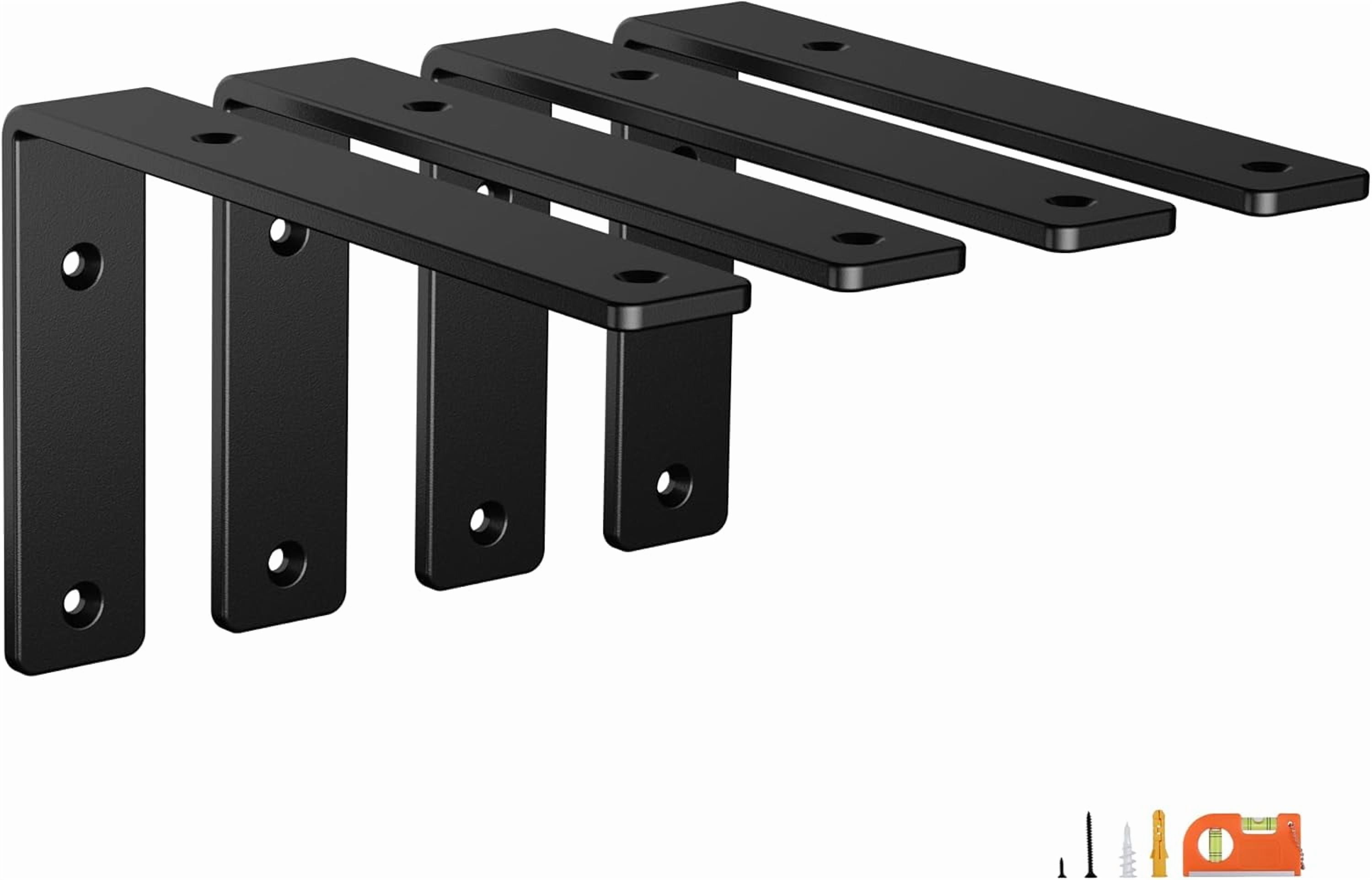 4-Pack 8 Inch Heavy Duty Shelf Brackets, Premium Floating L Bracket for ...