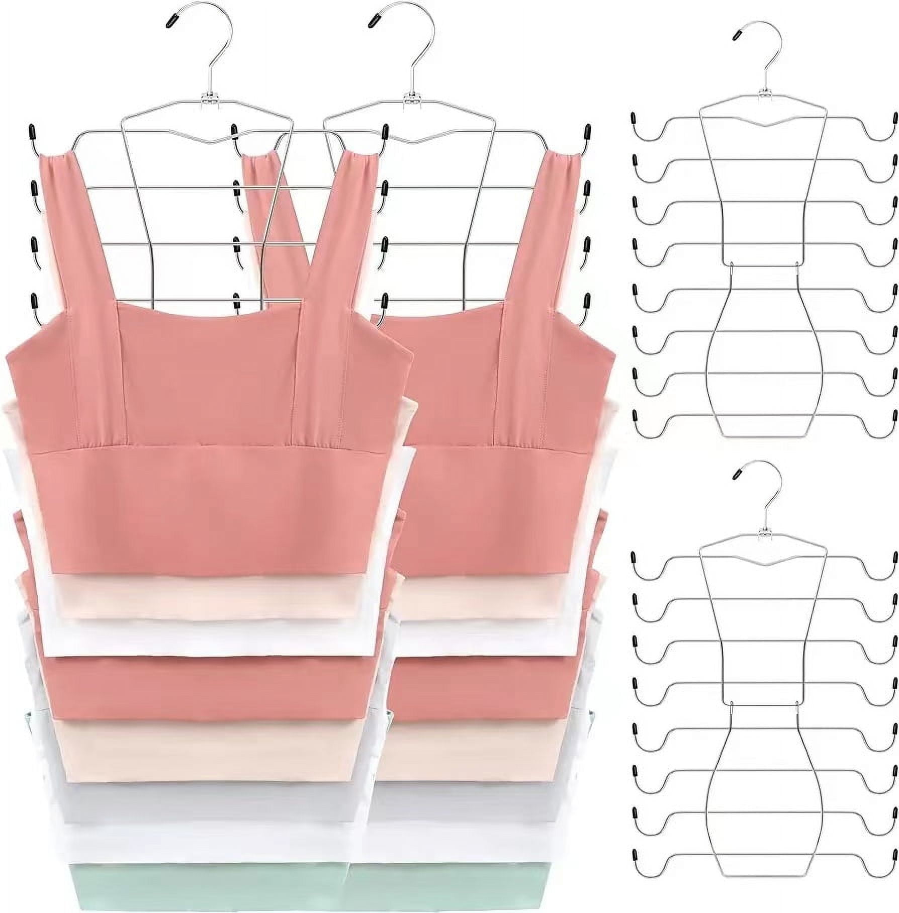 4 Pack 8 Tier Tank Top Bra Hanger Closet-Organizers-and-Storage Space ...