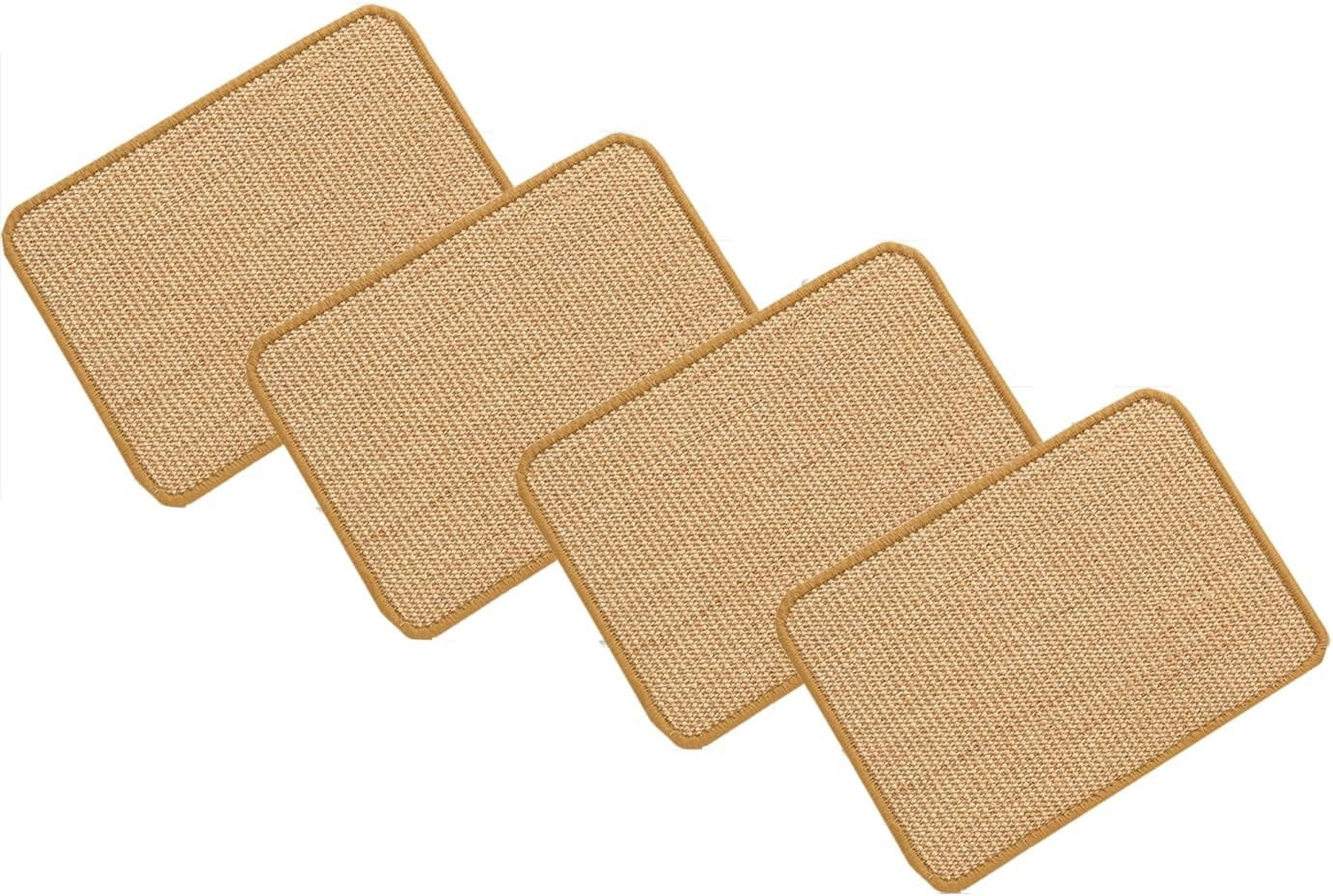 4-Pack 8" X 12" Sisal Cat Scratching Mat Pad with Hook & Loop Tapes ...