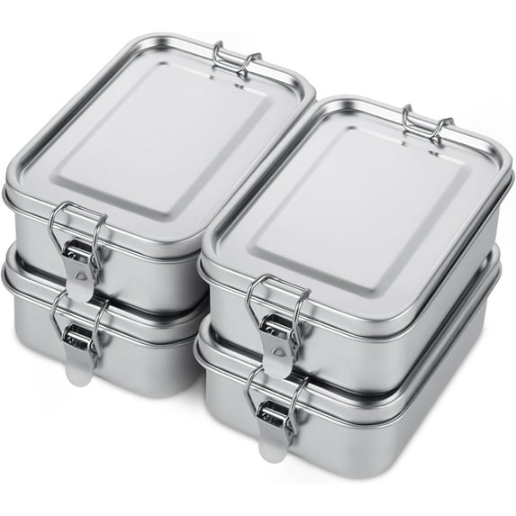 4 Pack 850ml Stainless Steel Lunch Box for Adults, 29oz Metal Bento Box ...