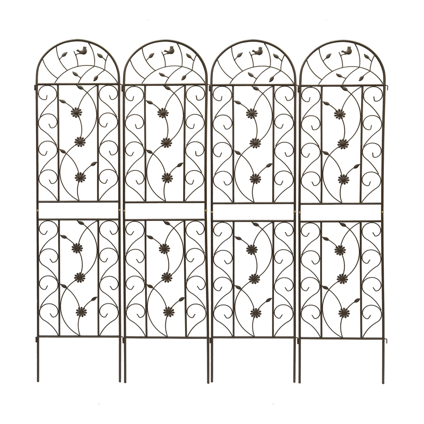 4 Pack 86" H Large Garden Trellis，Heavy Duty Rustproof Black Iron Plant ...