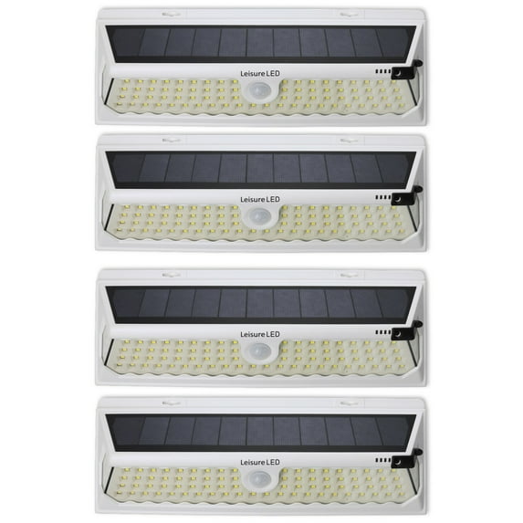 4 Pack 86 LED Solar Power Motion Sensor Wall Light Outdoor Garden Lamp ...