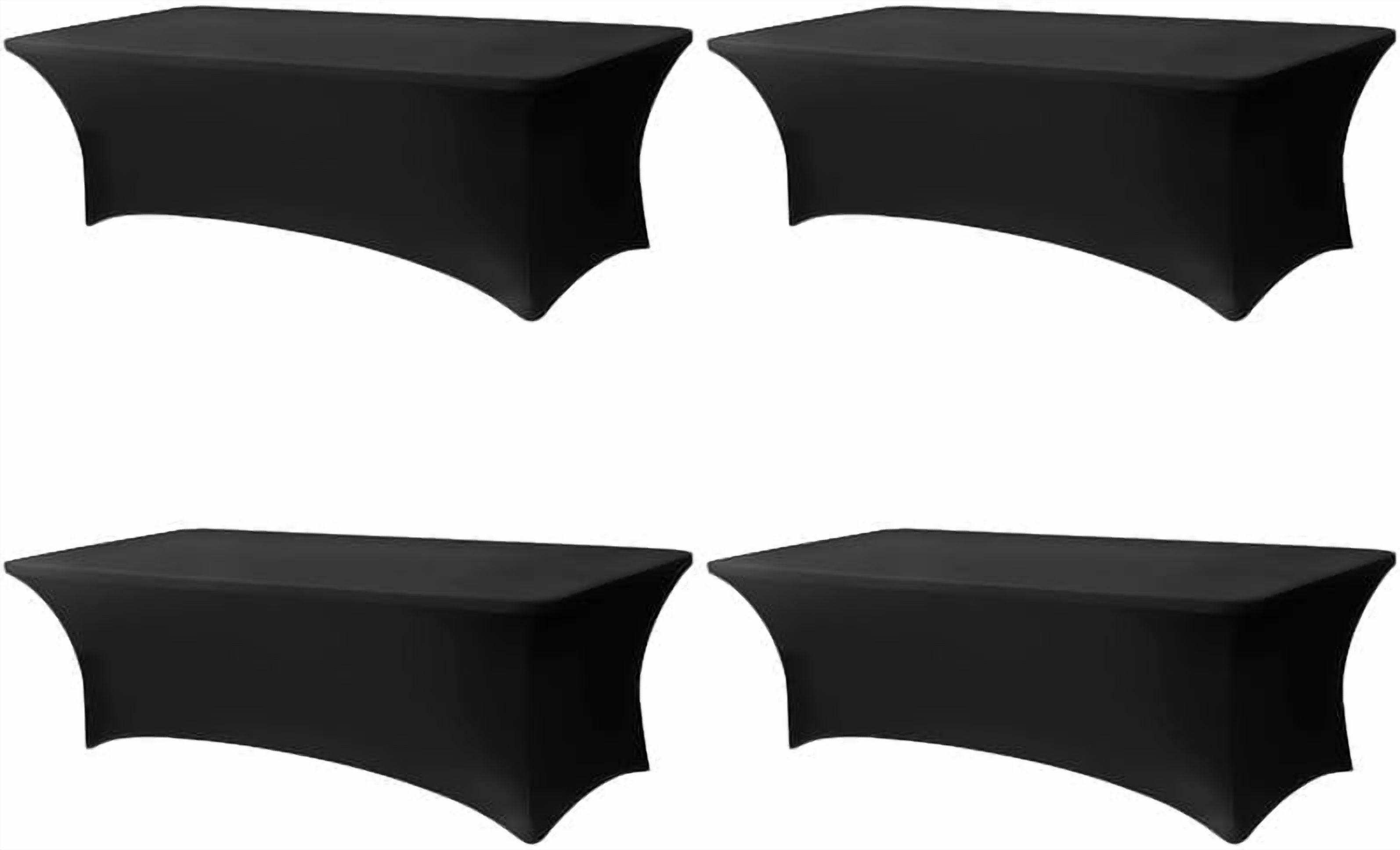 4 Pack 8FT Rectangular Spandex Tablecloths, Wrinkle Resistant Fitted ...
