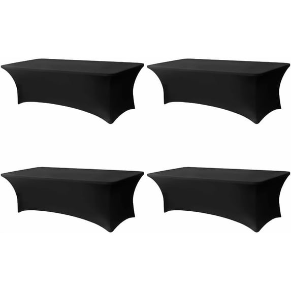 4 Pack 8FT Rectangular Spandex Tablecloths, Wrinkle Resistant Fitted ...