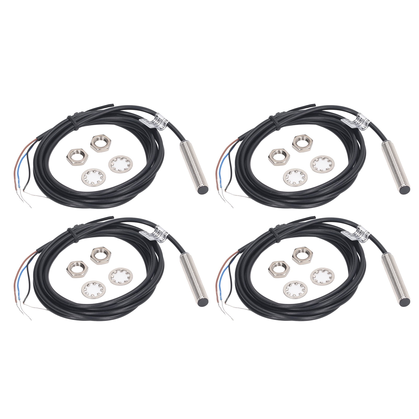 4-Pack 8mm Diameter Inductive Proximity Sensor Switch, PNP DC 3-Wire ...