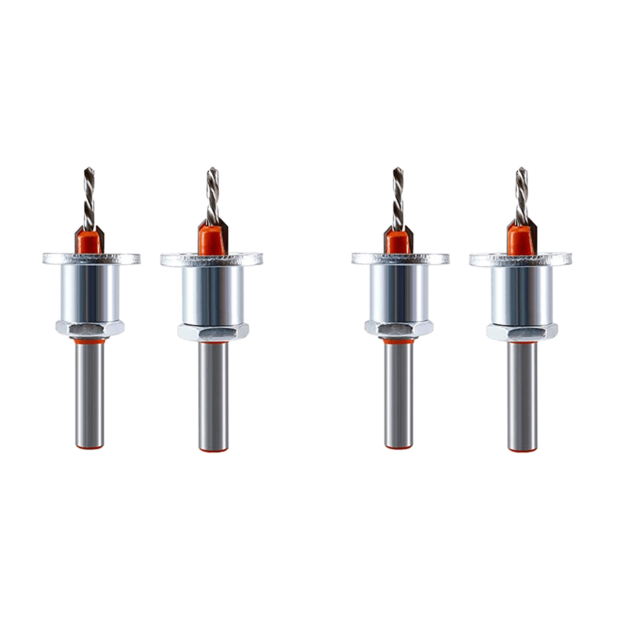 4 Pack 8mm Metal Countersink with Depth Stop, Metal Drilling Wood Drill ...