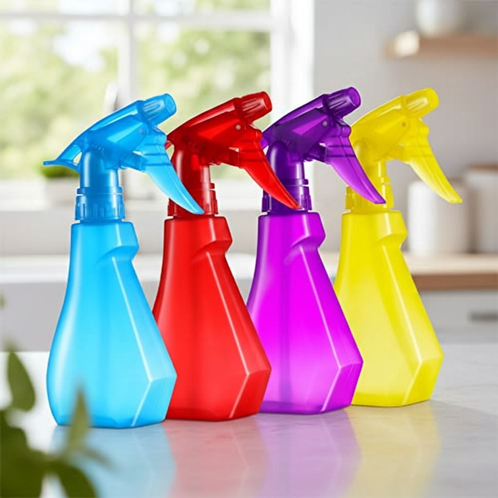 (4-Pack, 8oz Plastic Empty Spray Bottles for Cleaning Solutions, Plants ...