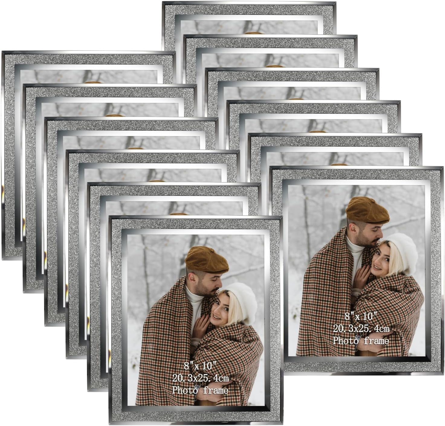 4 Pack 8x10 Picture Frames, Sparkle Glass Photo Frame 8 by 10 Set for ...