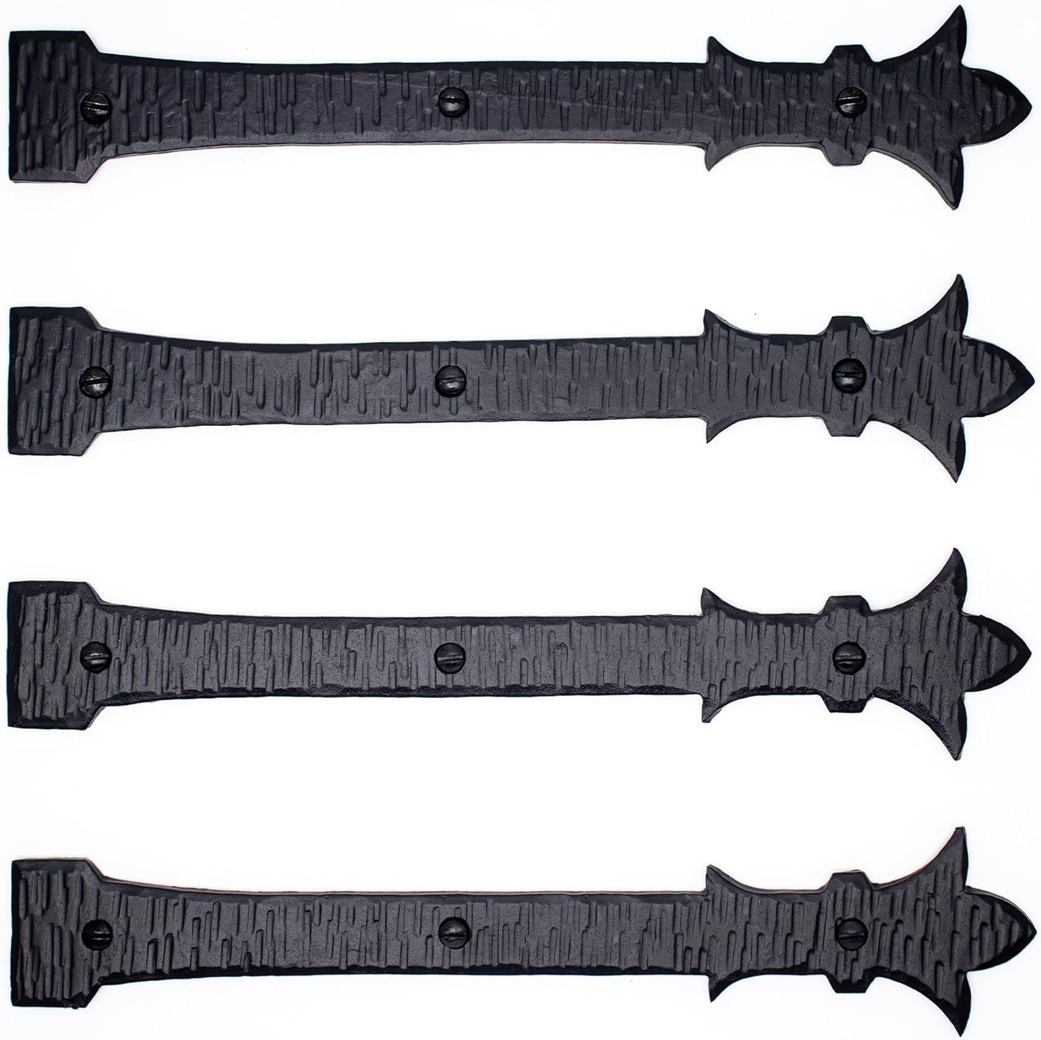 4 Pack 9" Black Faux Strap Hinges - Decorative Dummy Faux Hinge ...