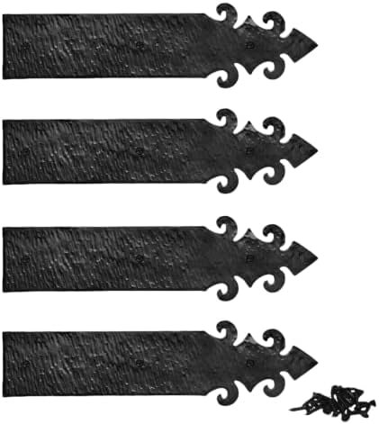 4 Pack 9" Black Faux Strap Hinges - Decorative Dummy Faux Hinge ...