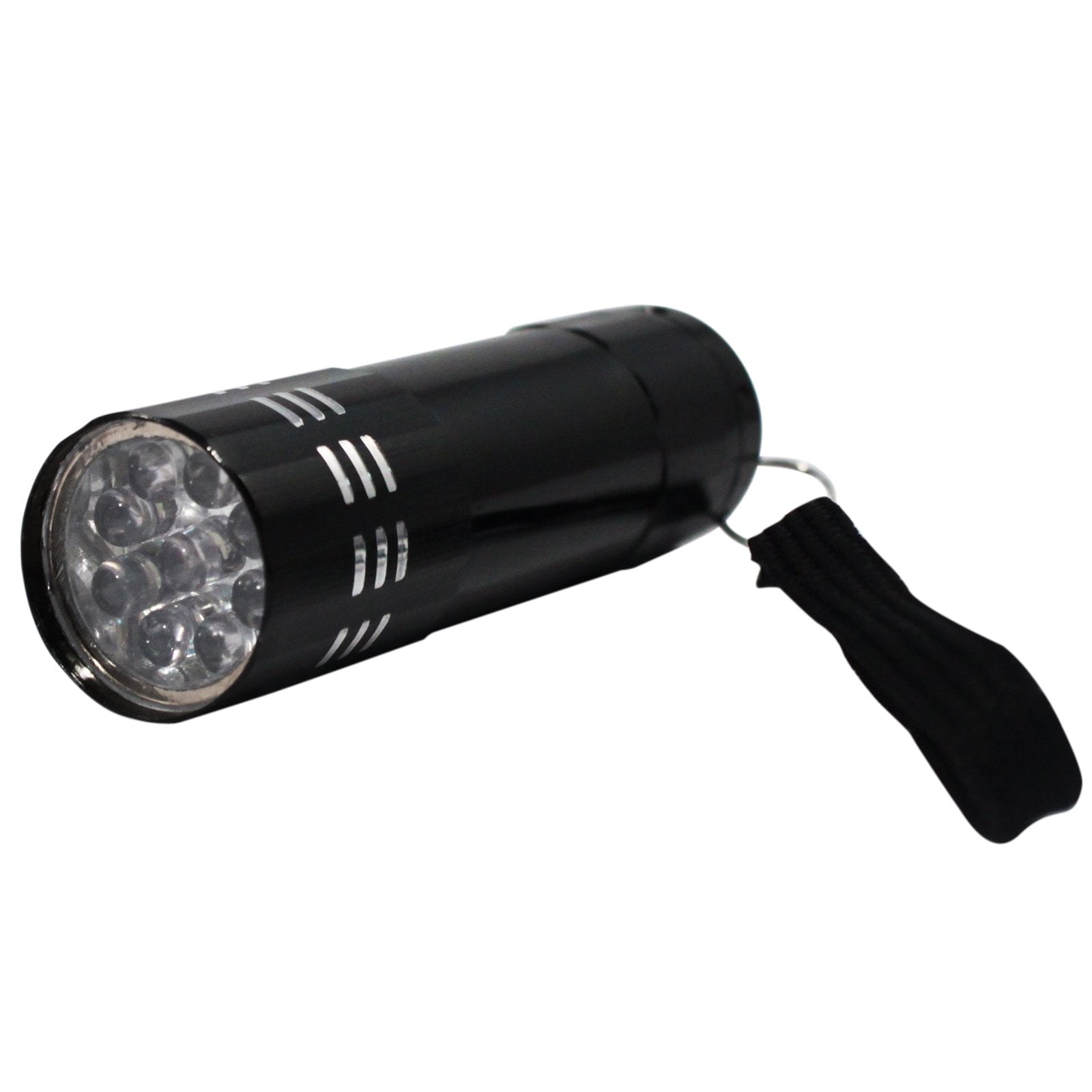 4 Pack 9 LED Super Bright Portable Black Mini Flashlight with Lanyard ...