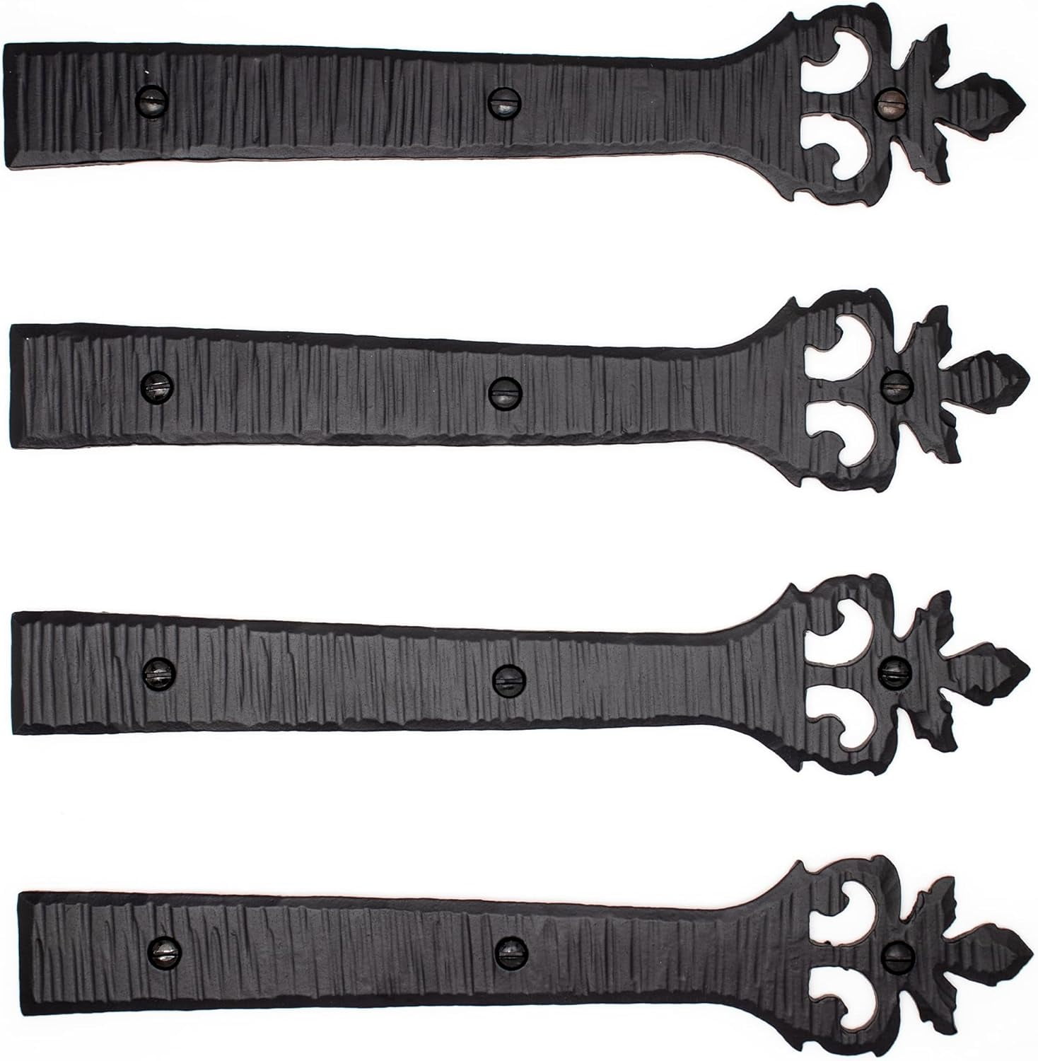 4 Pack 9 inch Faux Door Hinges Black Decorative Strap Hinge Wrought ...