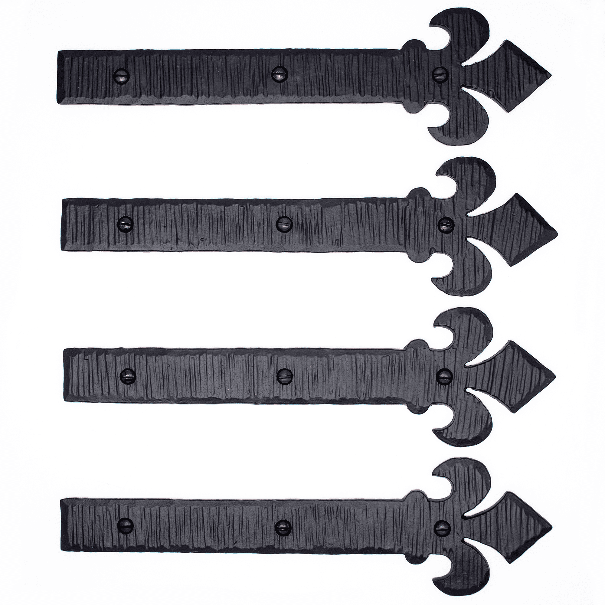 4 Pack 9 inch Faux Door Hinges Black Decorative Strap Hinge Wrought Iron Strap Barn Door Strap ...